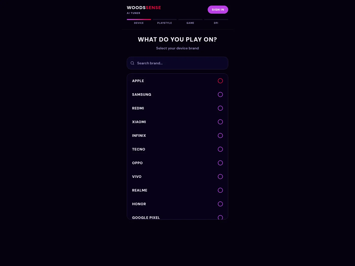 WoodsSense AI Tuner