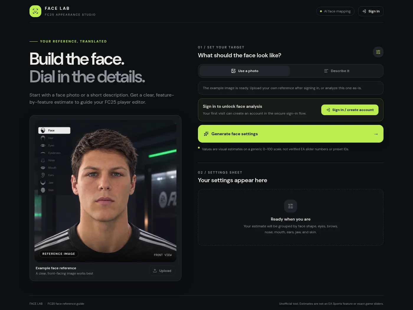 FC25 Face Configurator
