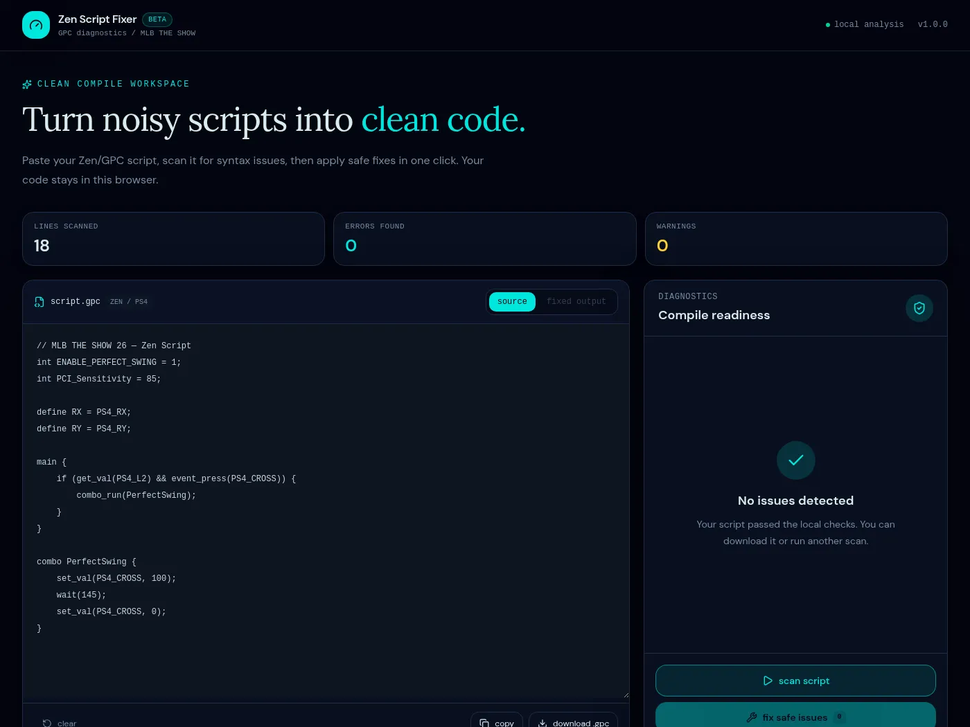 Zen Script Debugger App