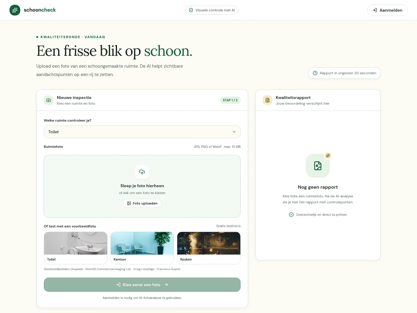 AI Schoonmaak Inspectie