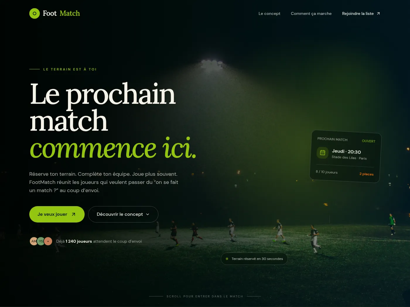 FootMatch Landing Page