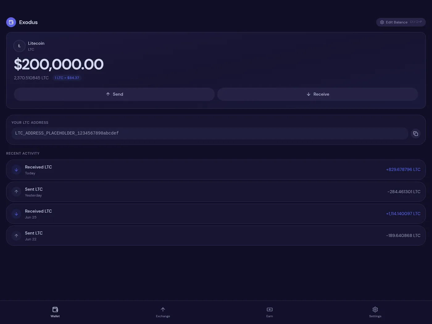 Exodus Wallet Playground