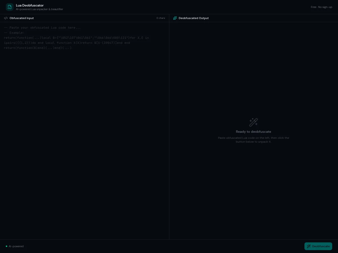 Lua Deobfuscator App