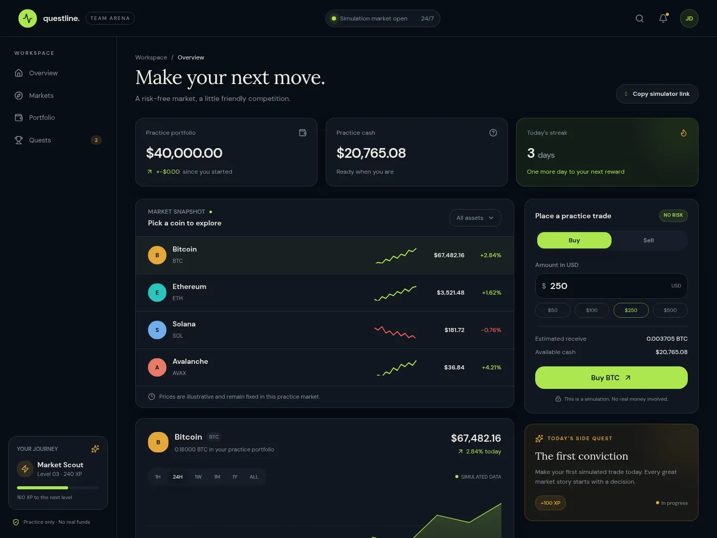 Crypto Quest Simulator