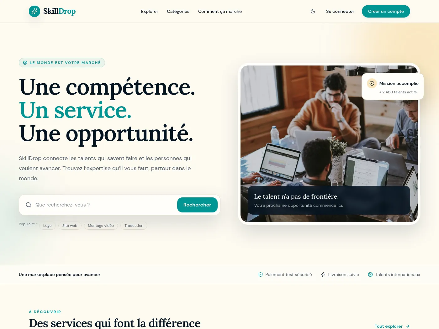 SkillDrop Marketplace MVP