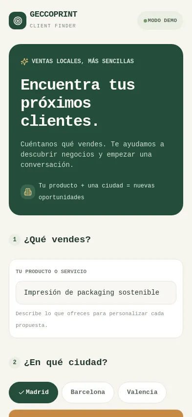 GECCOPRINT Client Finder