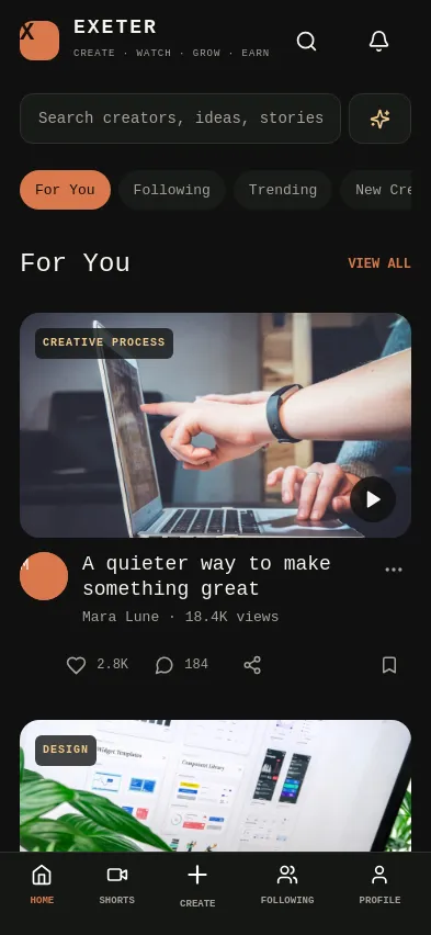 EXETER Creator Platform