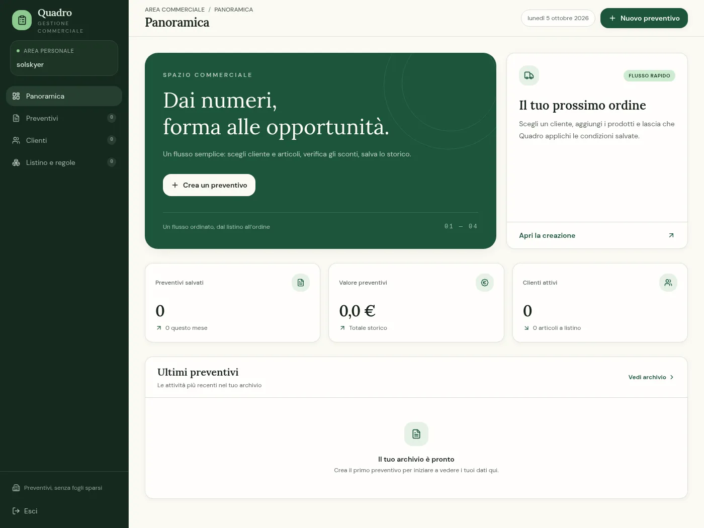 Preventivi Dashboard Pro