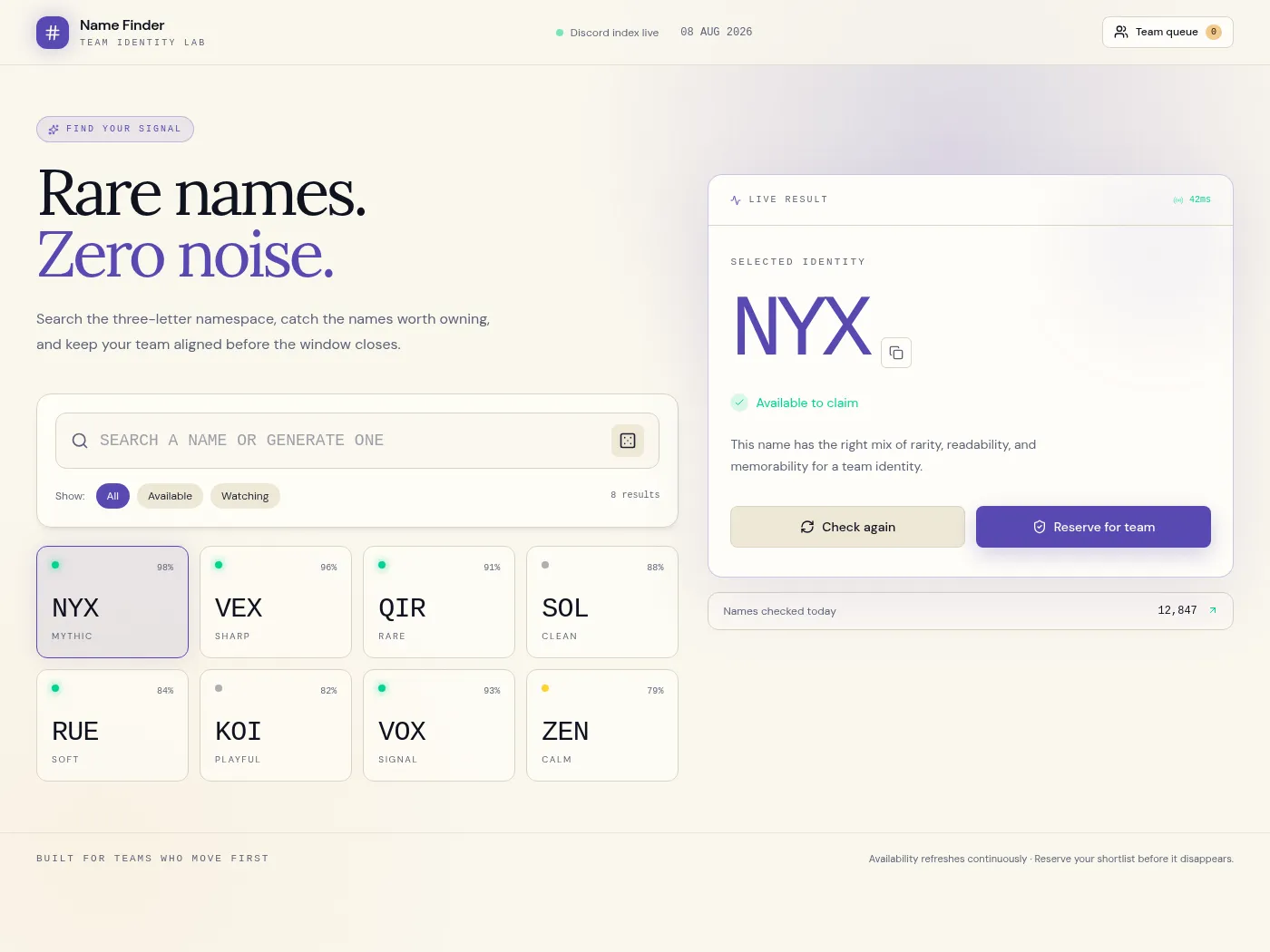 Discord Name Finder