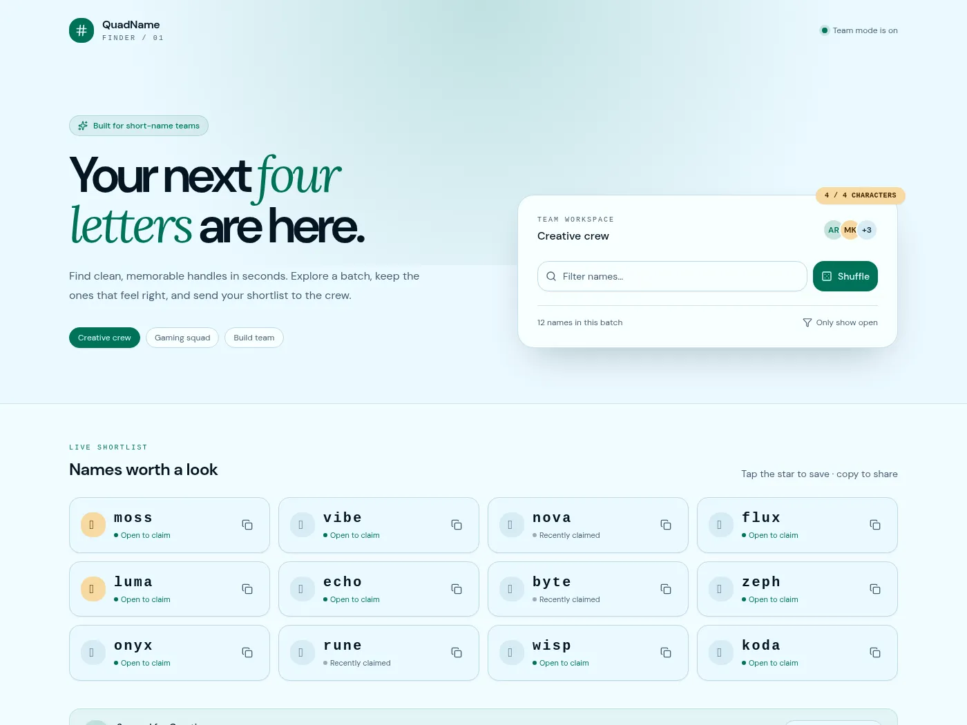 QuadName Finder