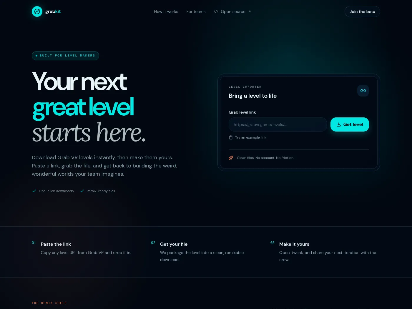 Grab VR Level Downloader