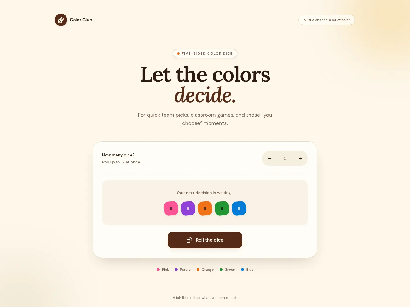 Color Dice Roller
