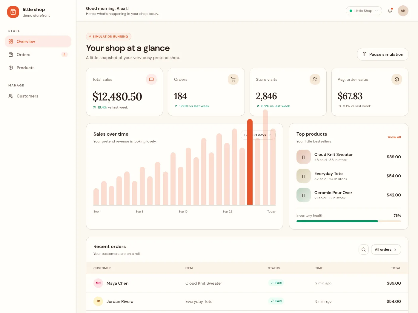 SalesSim Shop Demo