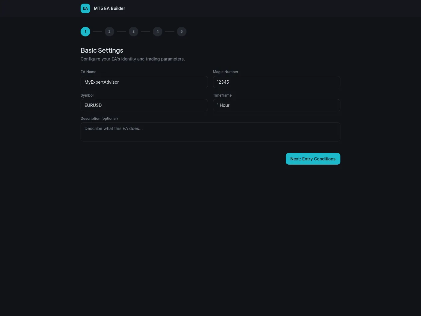 MT5 EA Builder