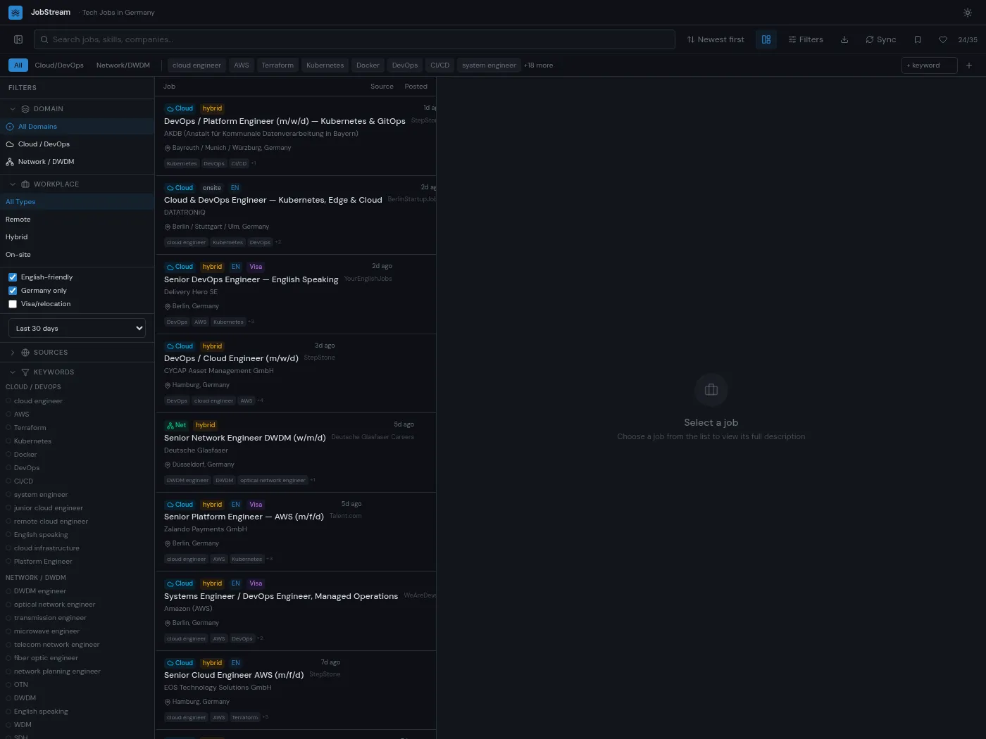 JobStream Dashboard