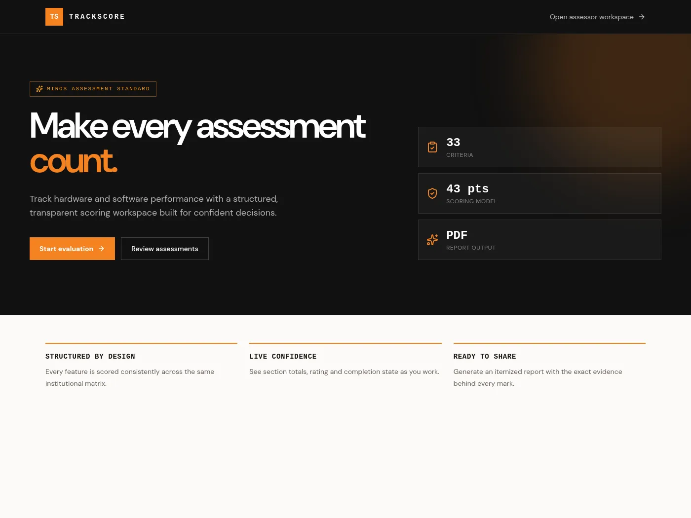 TrackScore Assessor System
