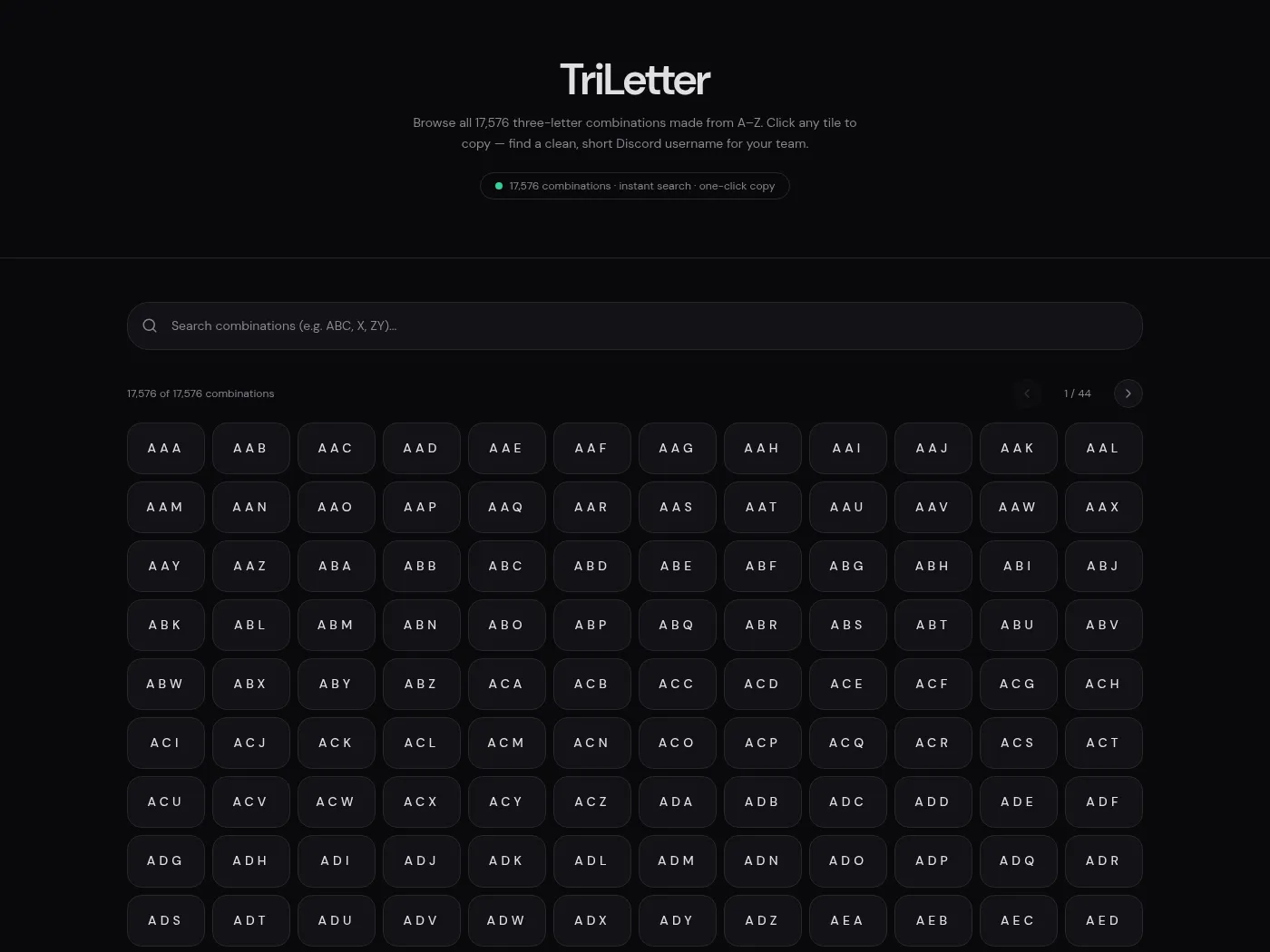TriLetter Discord Finder