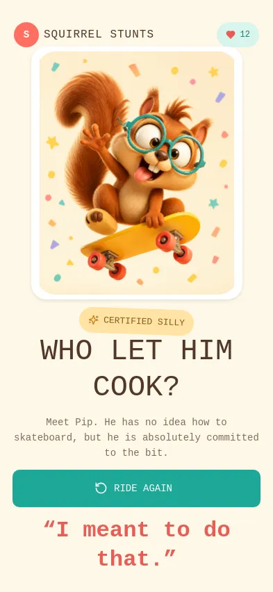 Skateboard Squirrel 3D