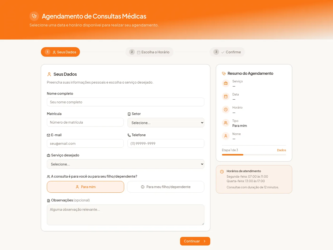 Agendamento Médico Moderno