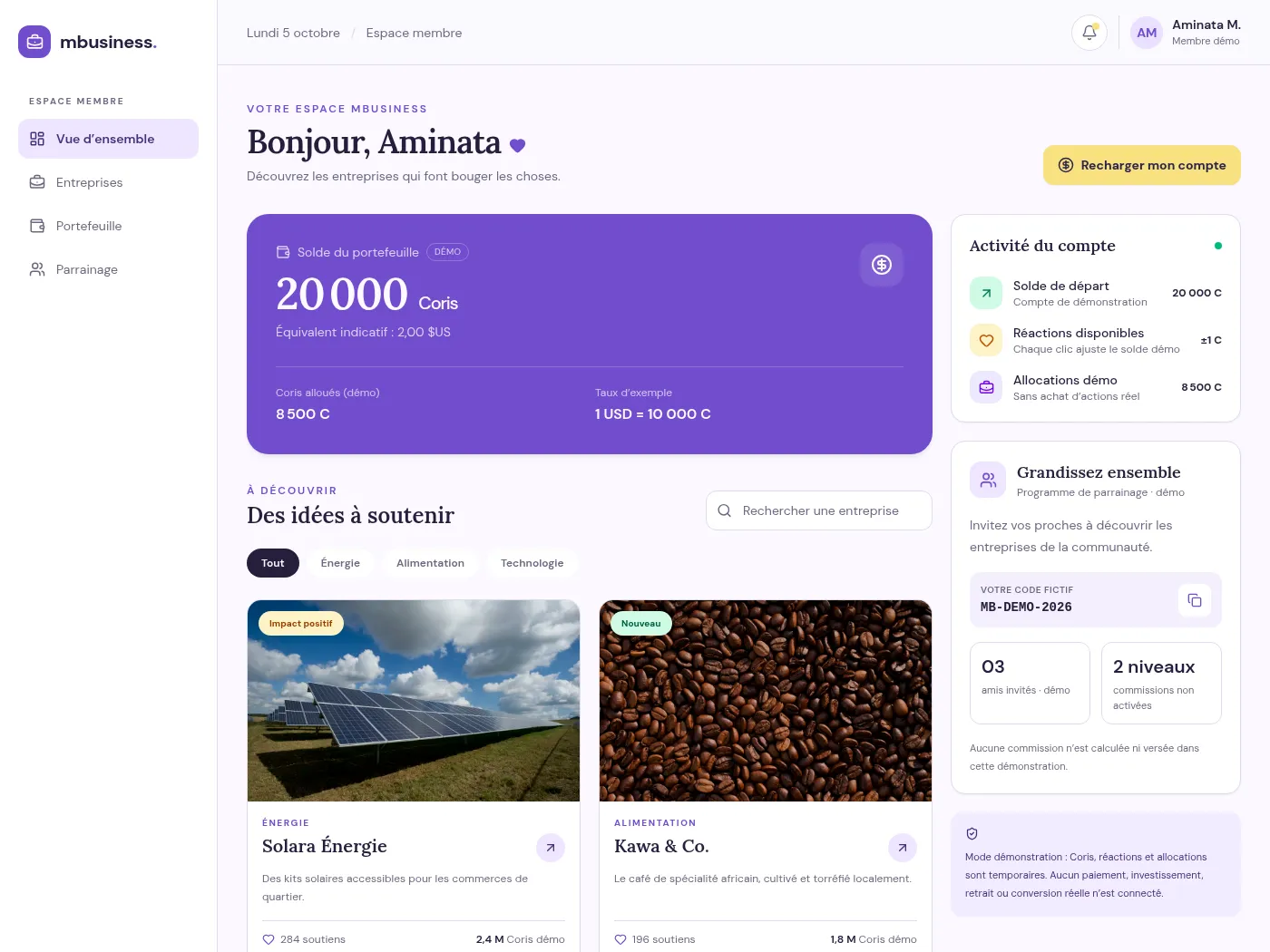 MBusiness Investment Platform