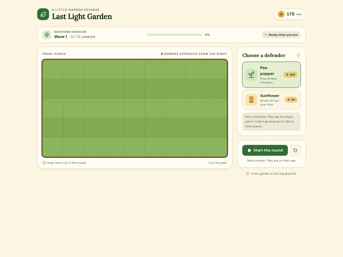 Zombie Defense Garden