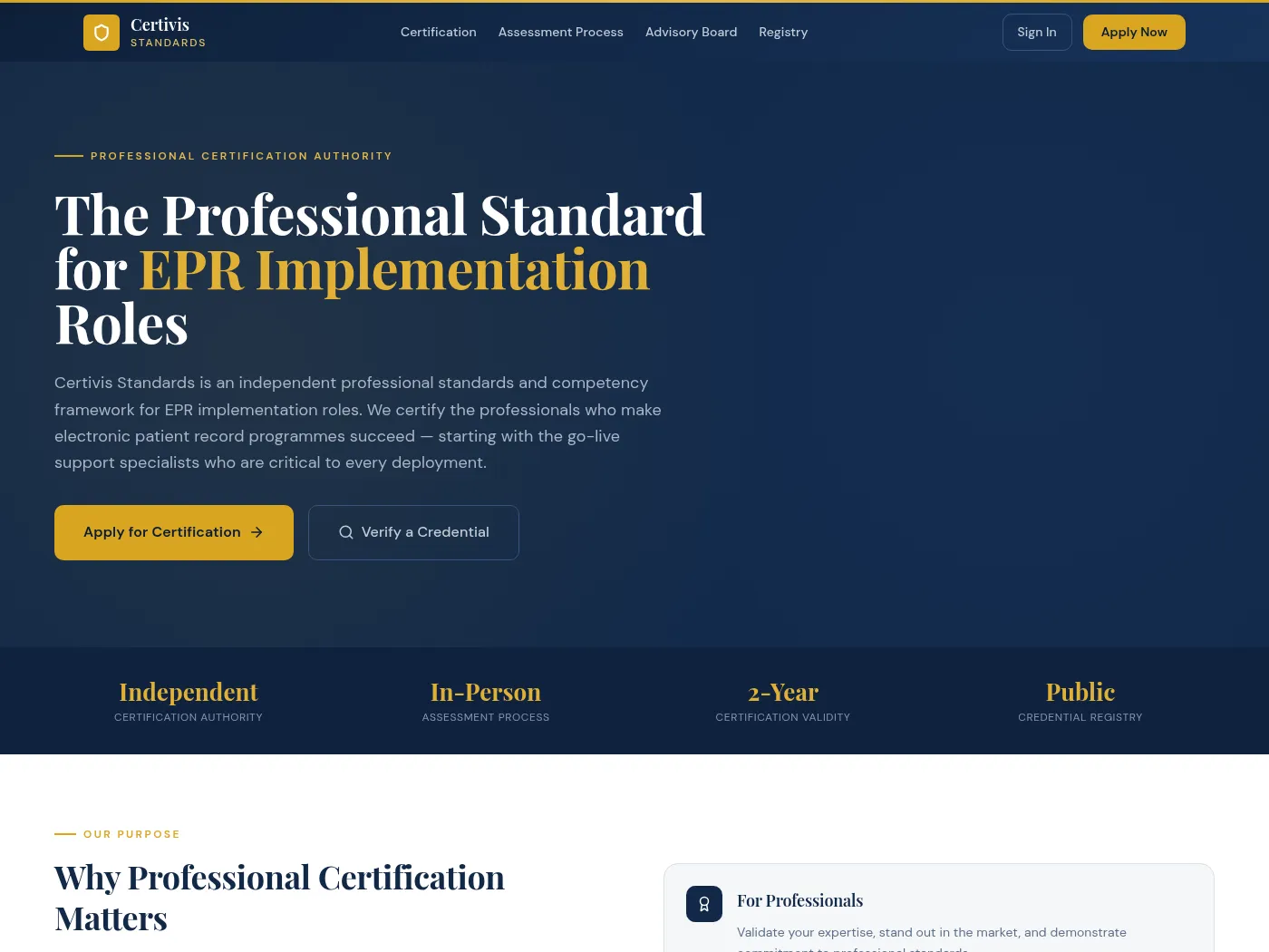 Certivis Standards Platform