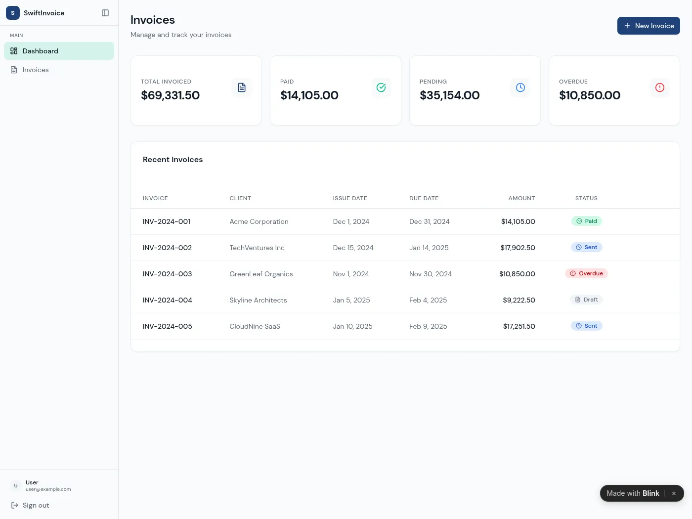 SwiftInvoice App