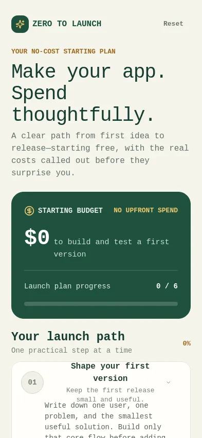 ZeroCost Mobile App