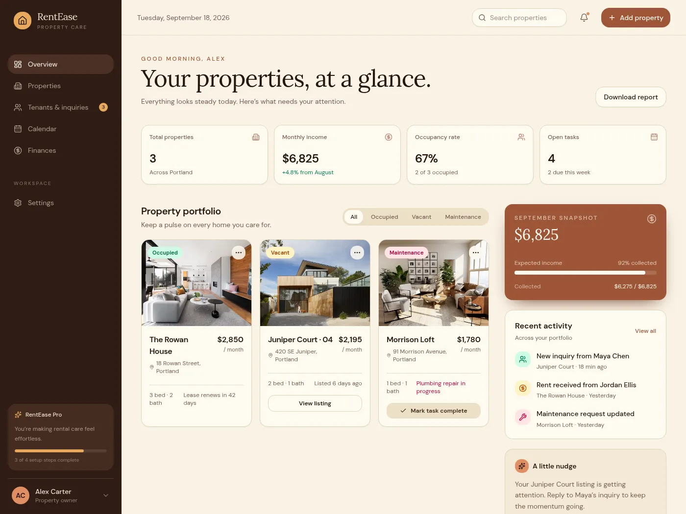 RentEase Web Portal