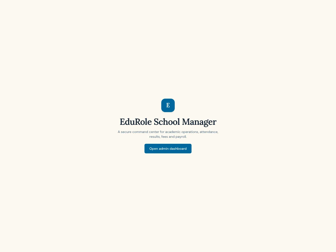 EduRole School Manager