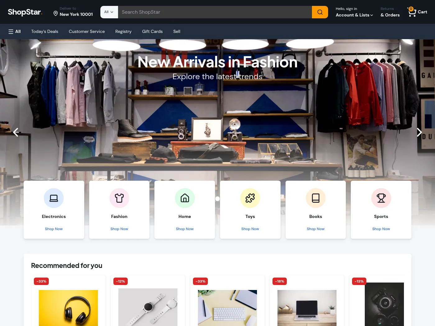 ShopStar Homepage