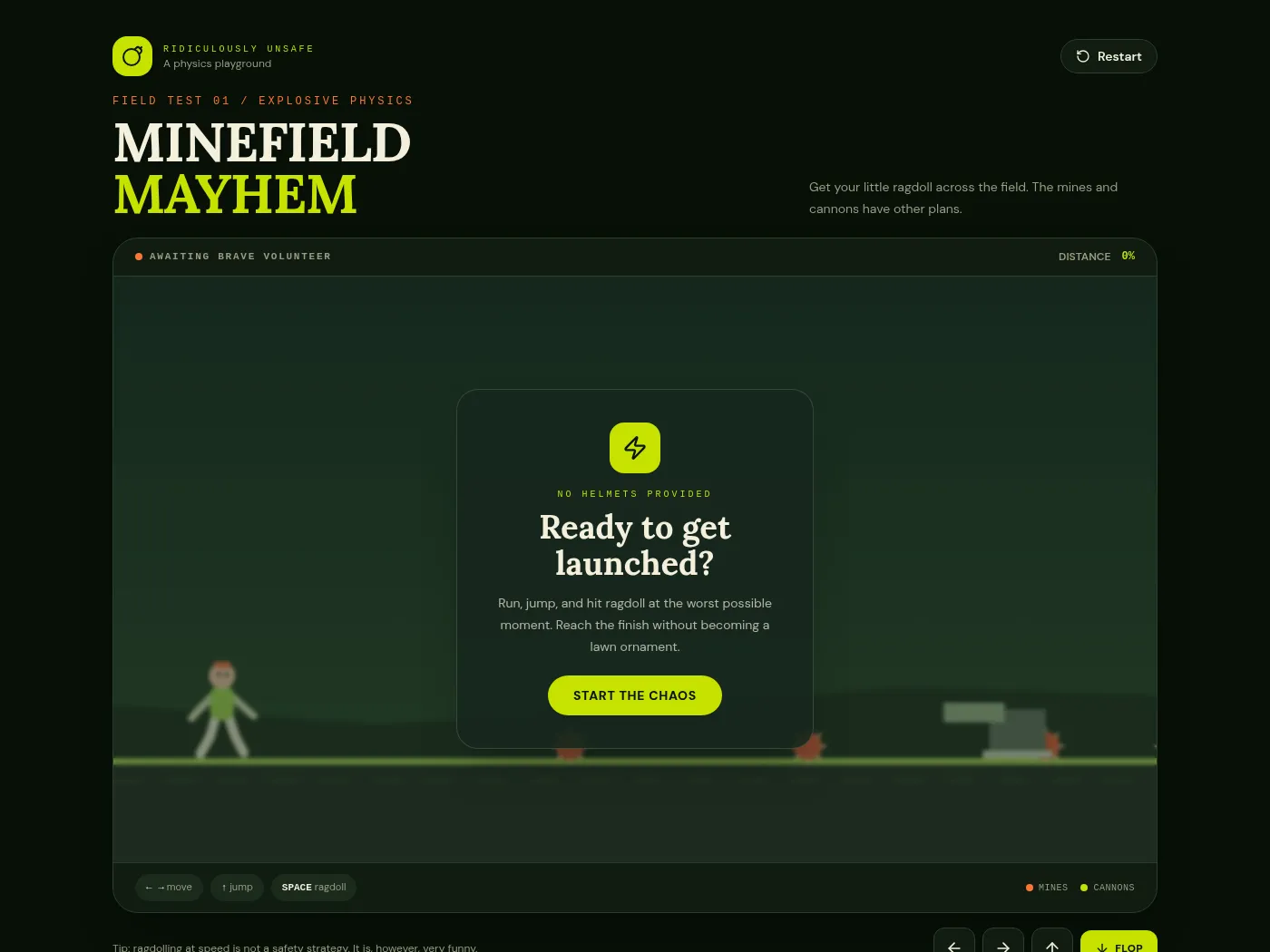 Ragdoll Minefield Game