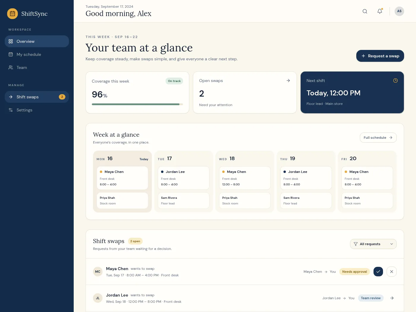 ShiftSync Scheduler