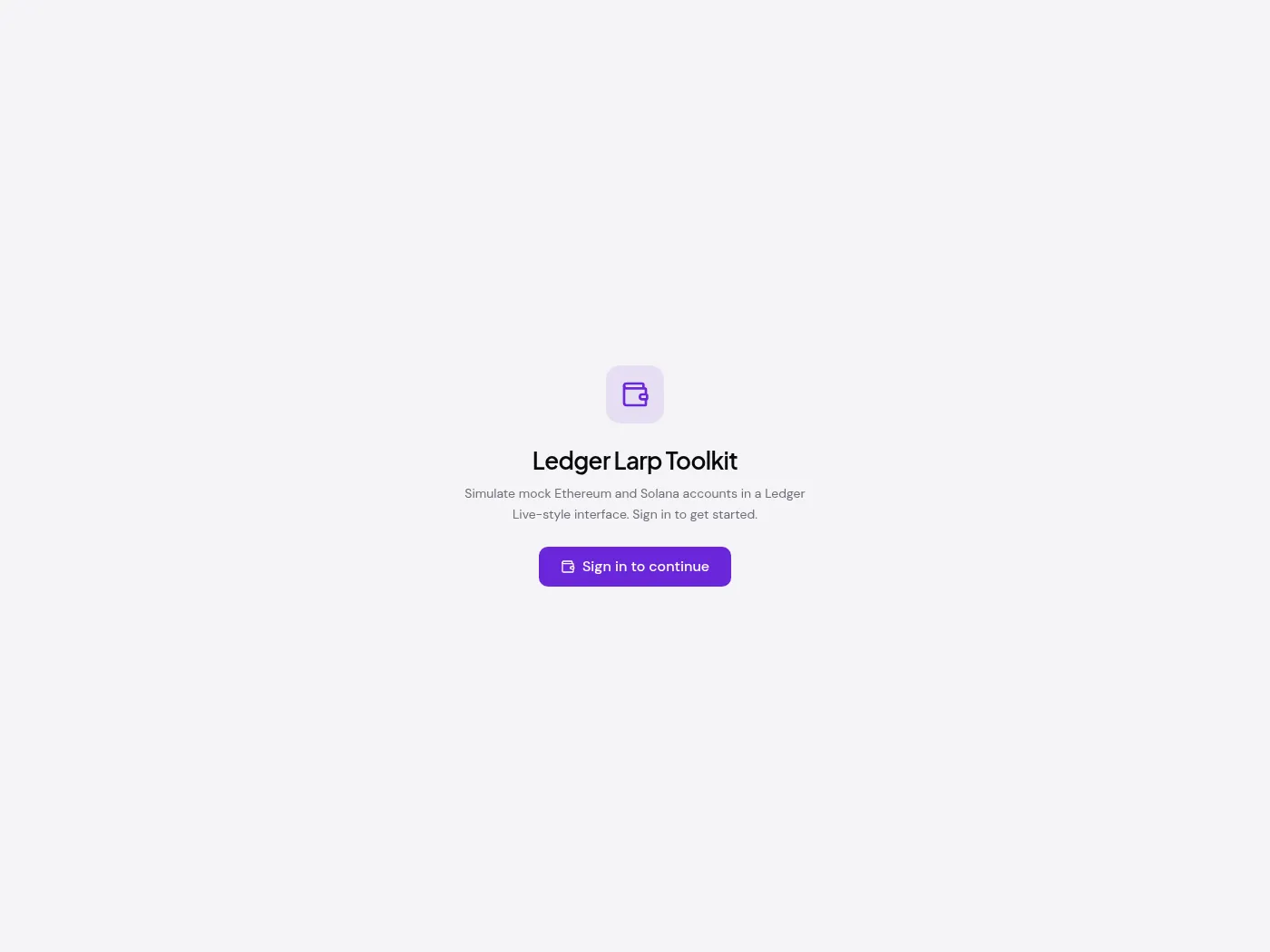 Ledger Larp Toolkit