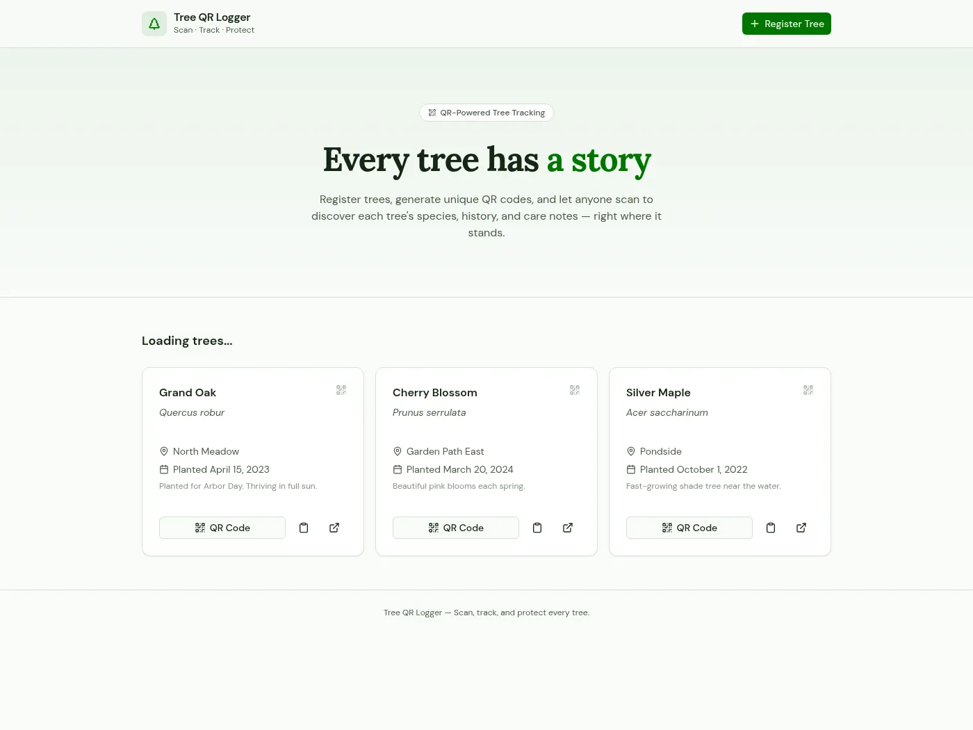 Tree QR Logger