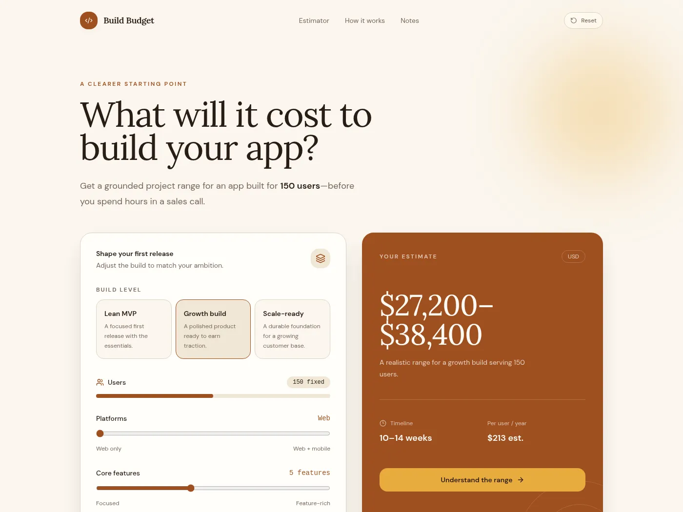 App Cost Estimator