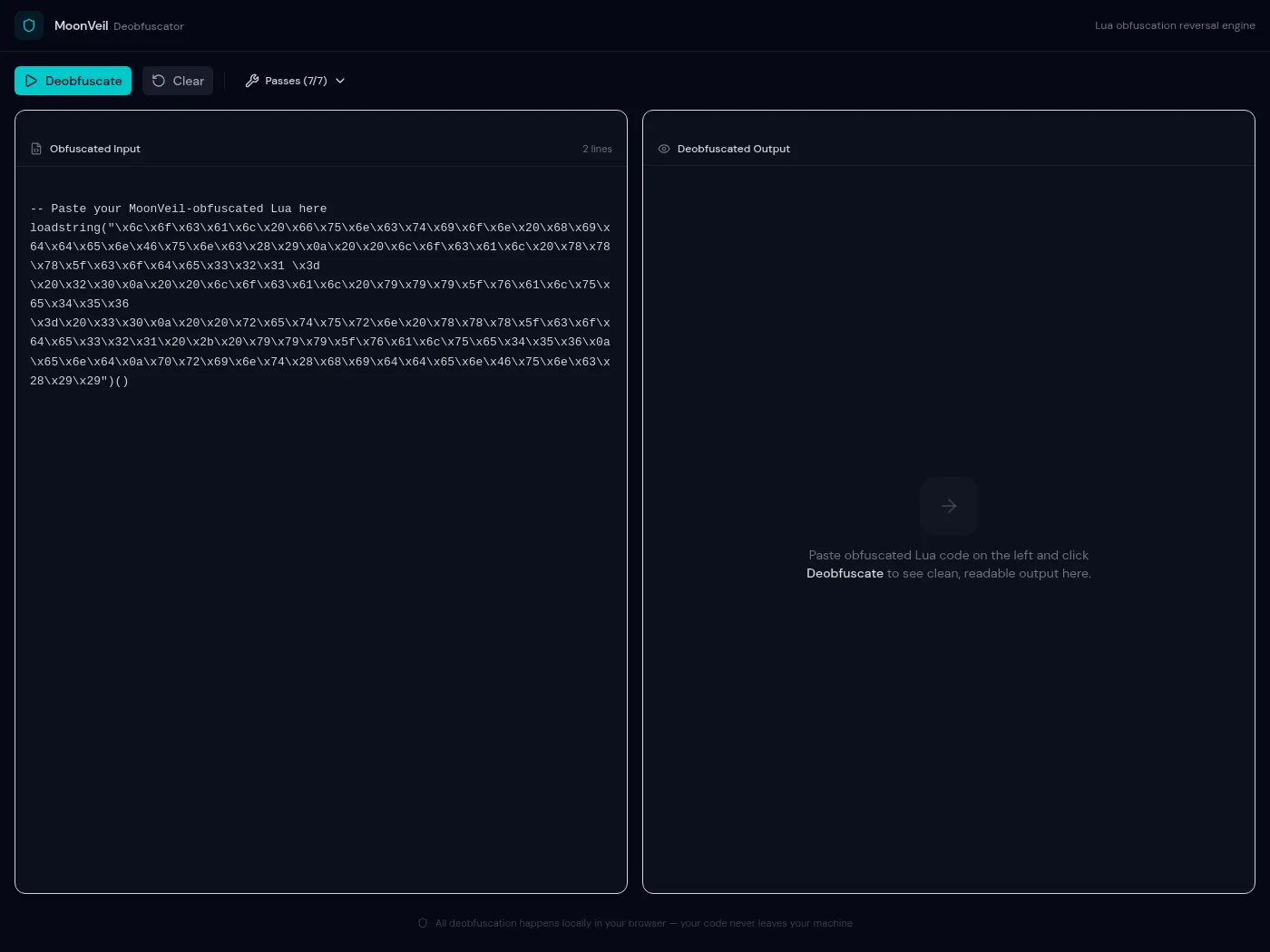 MoonVeil Lua Deobfuscator
