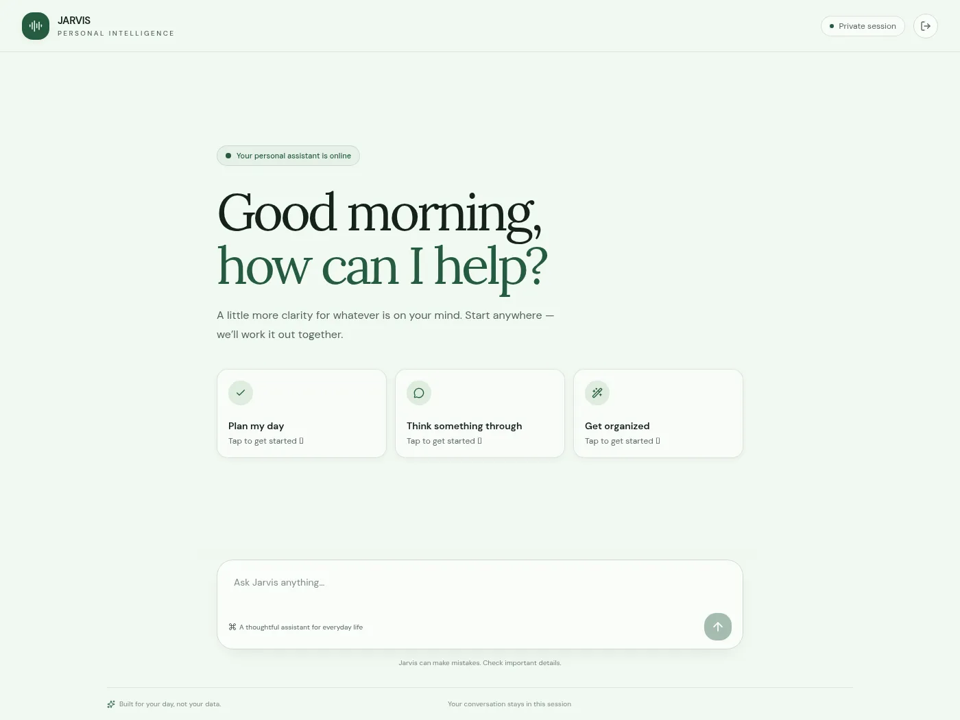 Personal Jarvis Assistant