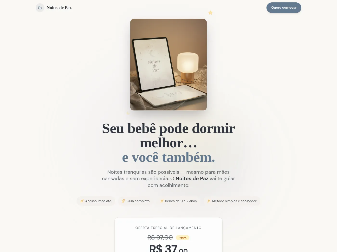 Noites de Paz Landing Page