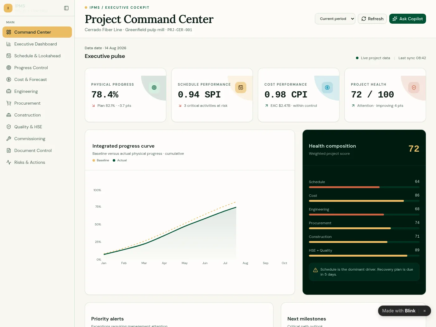 Greenfield Project Command Center