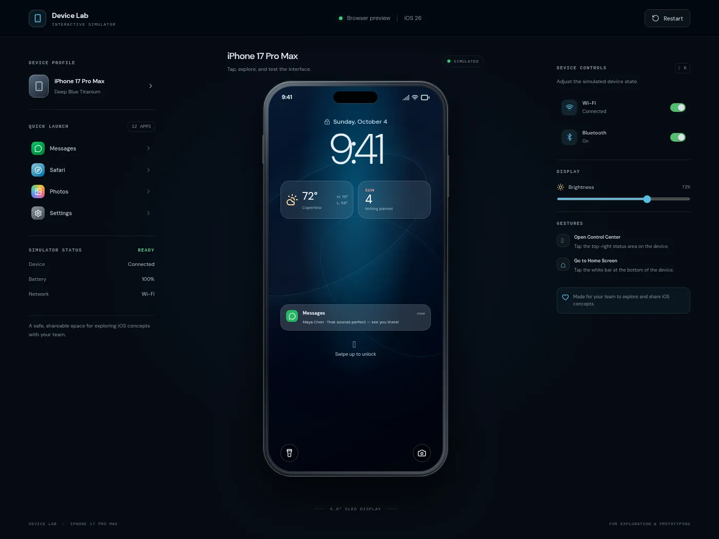 iPhone 17 Pro Max Simulator