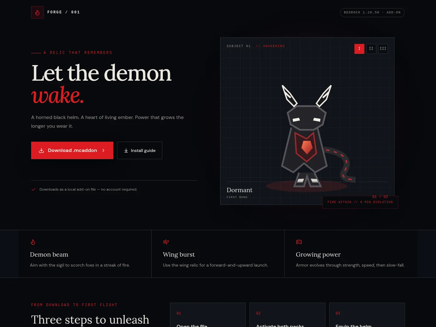 Demon Armor Minecraft Addon