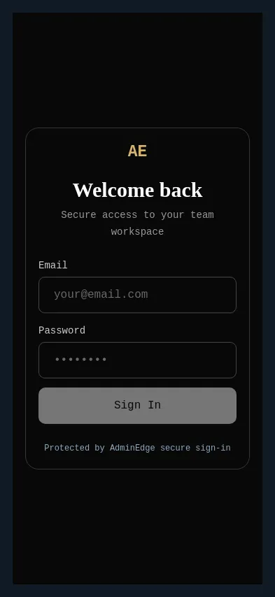 AdminEdge Mobile Panel