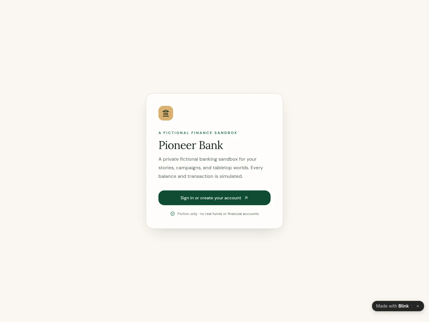 LARP Bank Simulator