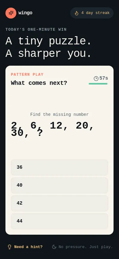 Wingo 1-Min Hack