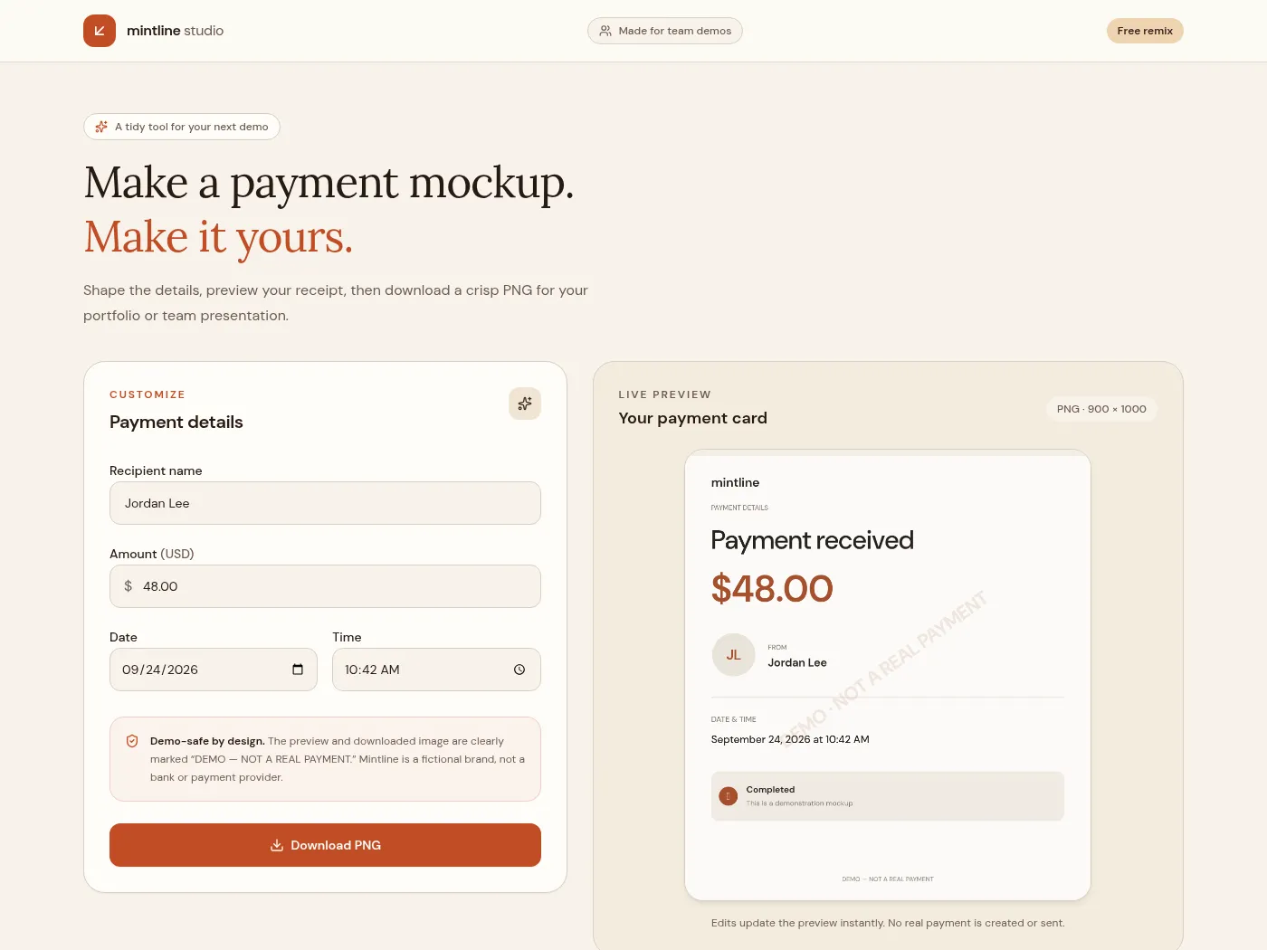 ChimePay Screenshot Maker