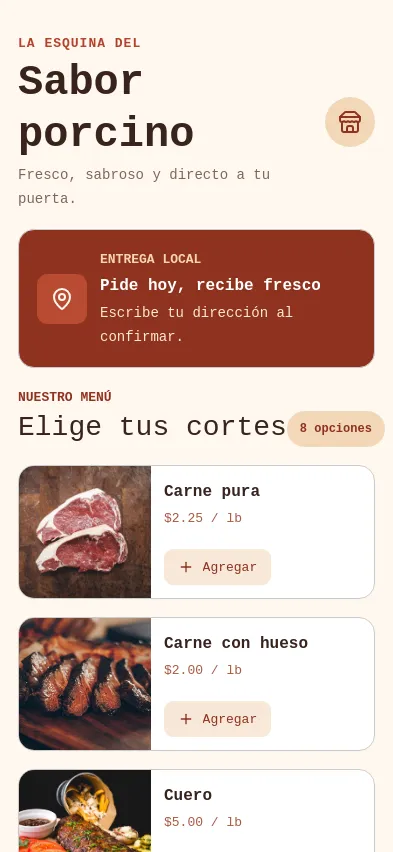 Sabor Porcino Orders