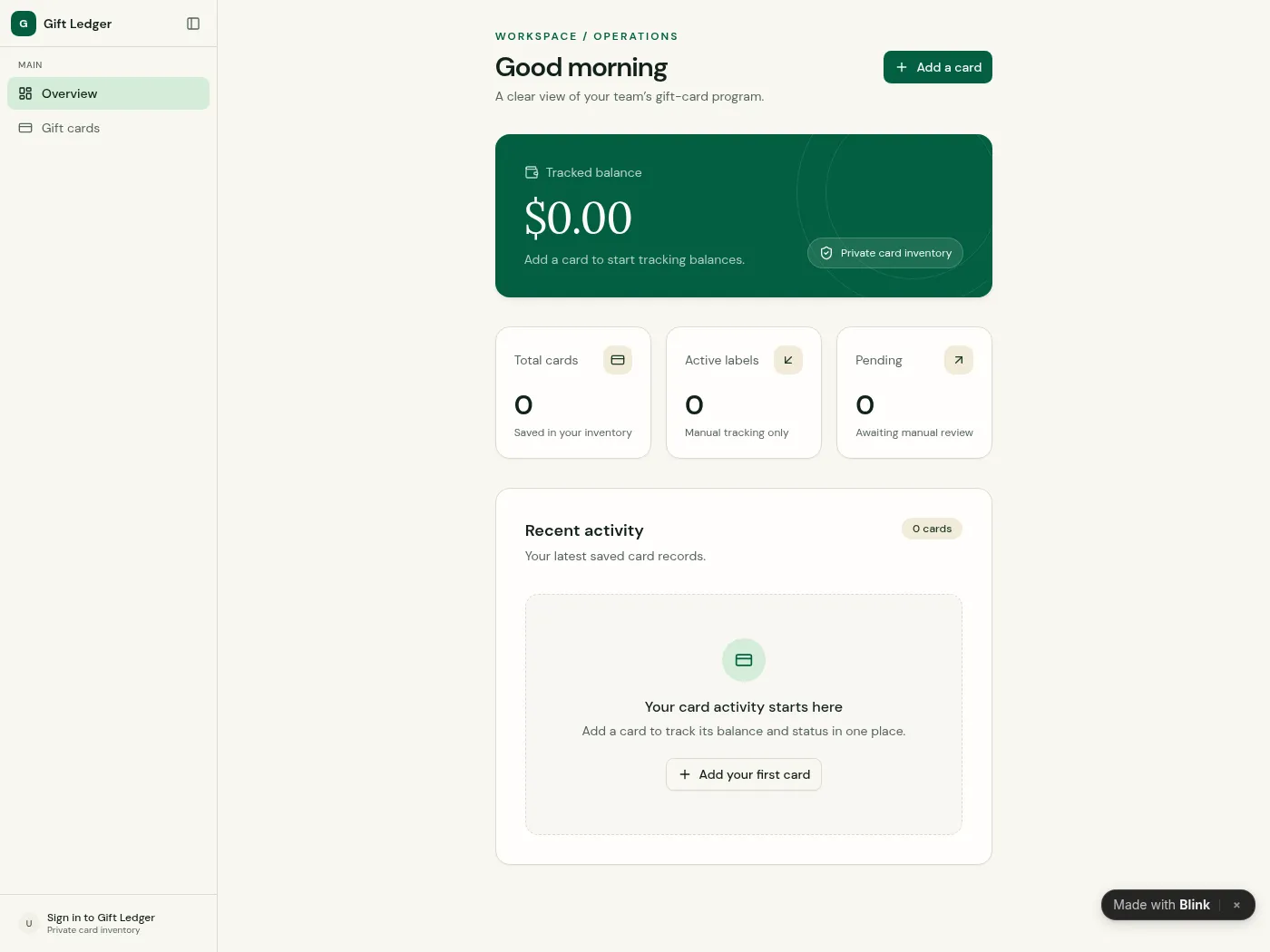 Gift Card Manager