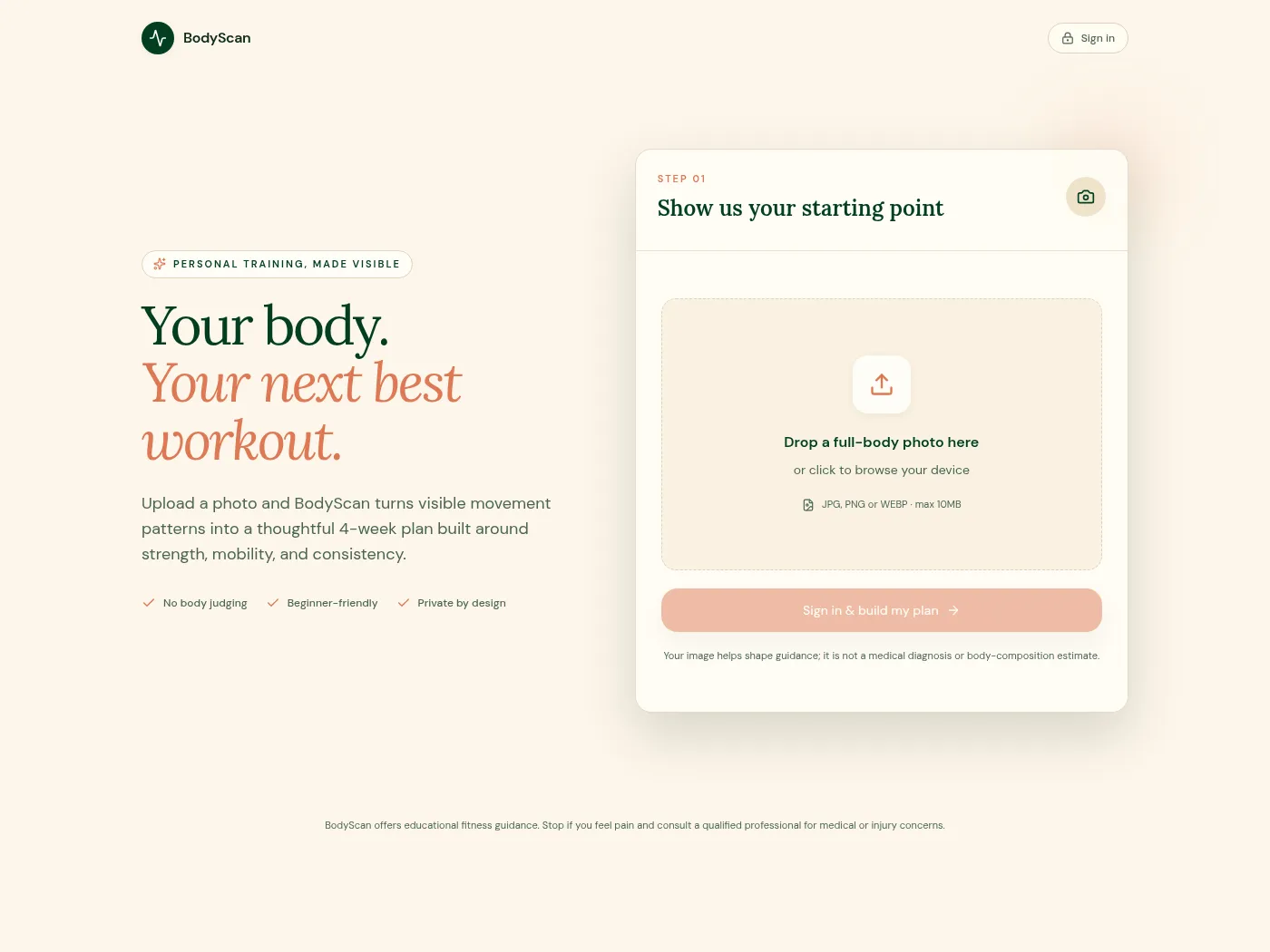 BodyScan Fitness Planner