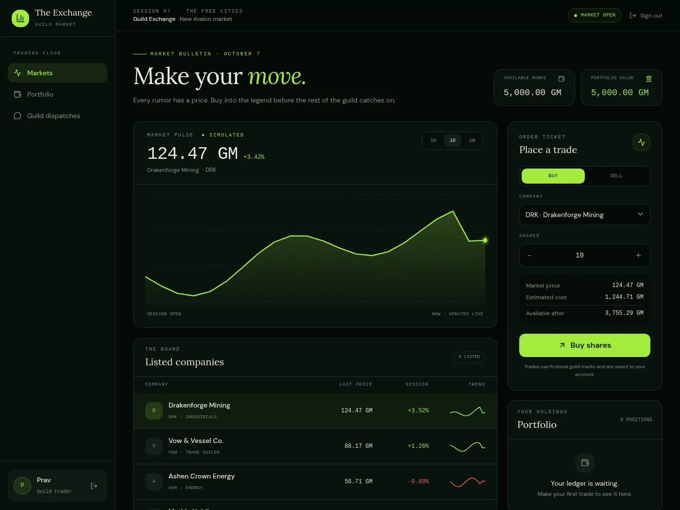 LARP Stock Exchange Hub